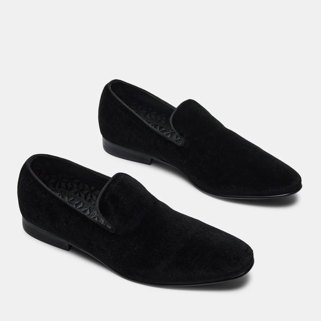 Steve Madden Men's Laight Slip-on Loafers In Black Velvet | Lofty Kicks