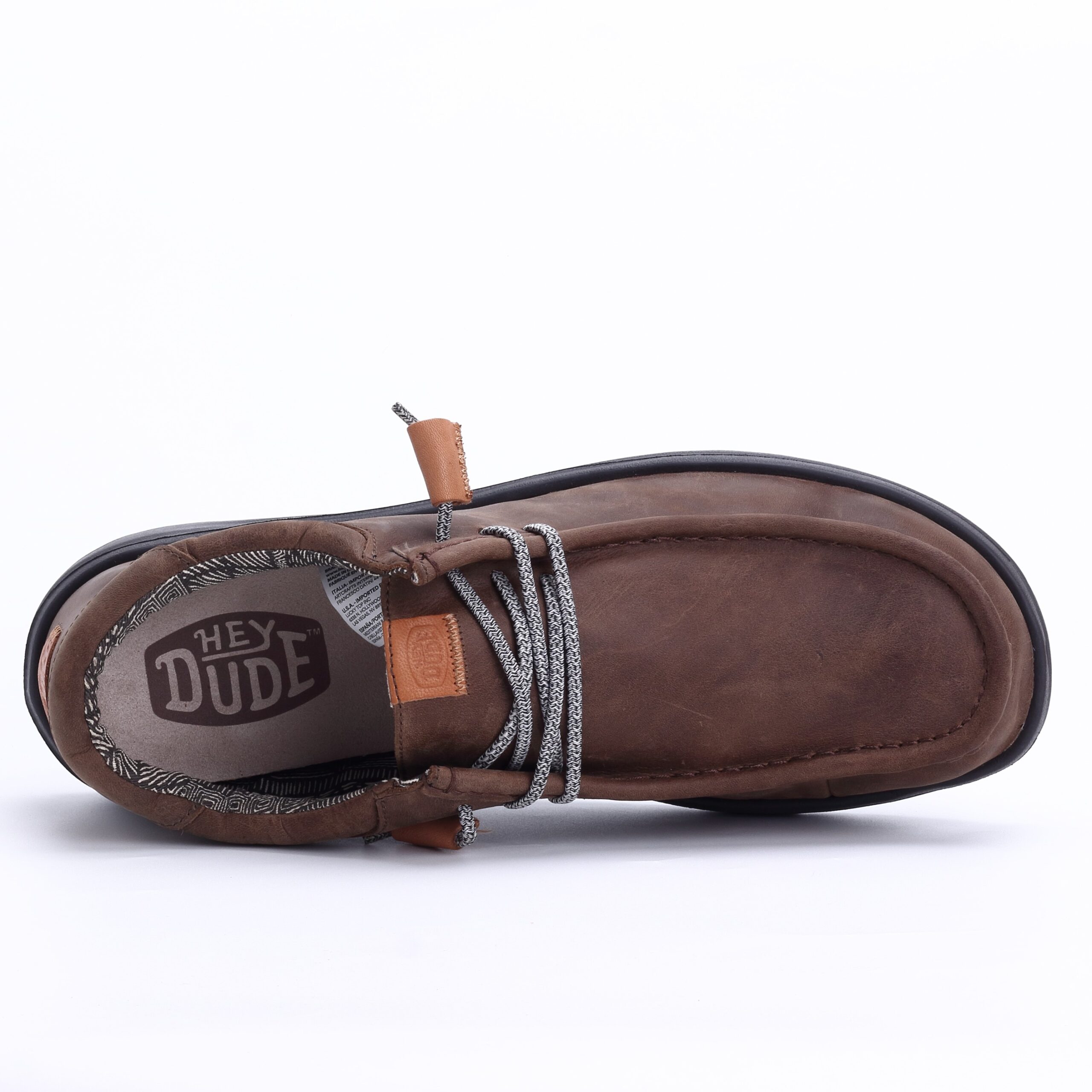 Hey Dude Italian Wally Grip Leather Shoes In Brown | Lofty Kicks