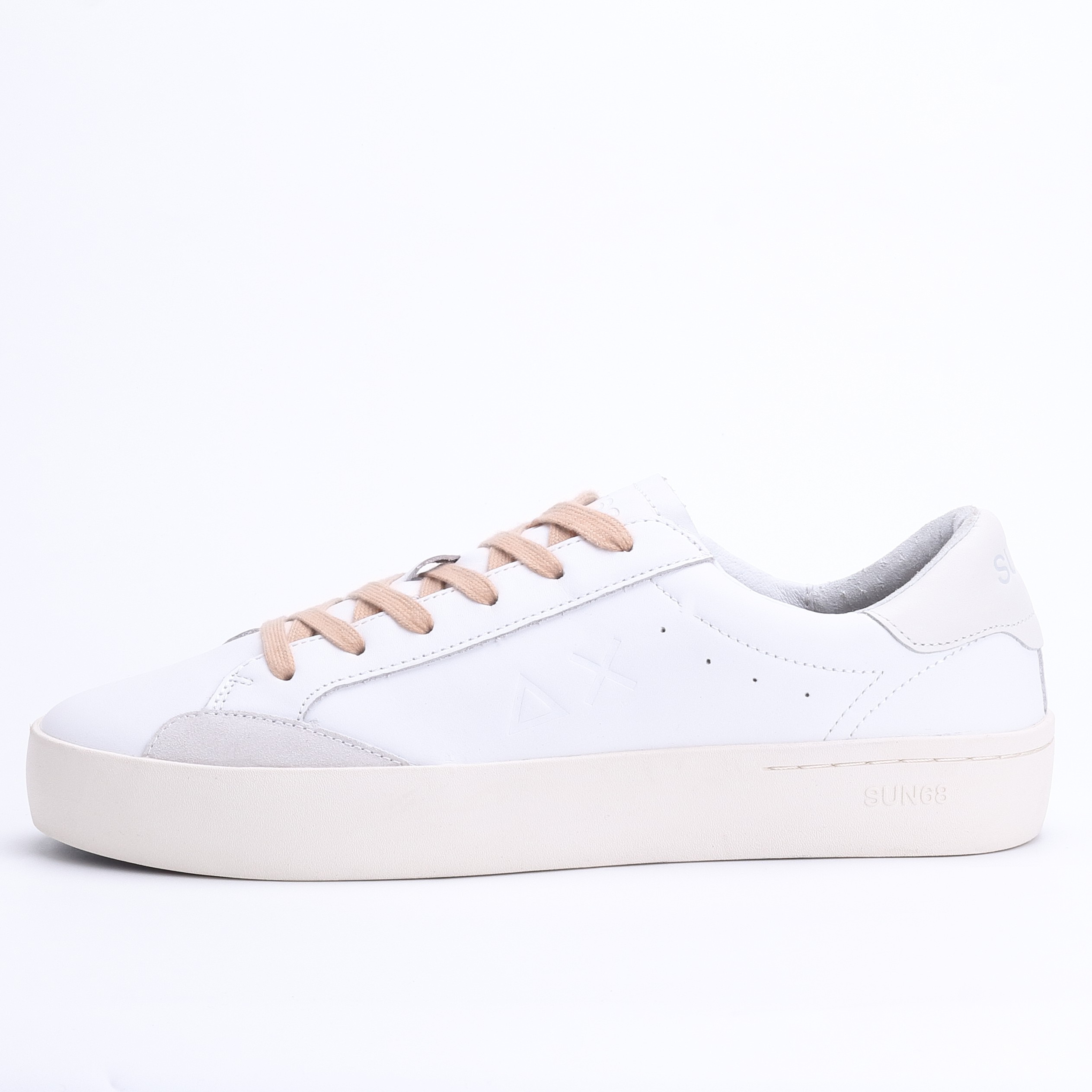 Sun68 Smart Casual Leather Sneakers In Off White | Lofty Kicks